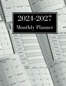 2024-2027 monthly planner 4 years: 48 months planner,january 2024 to december 2027, 4-year calendar & monthly planner- 8.5x11 inches