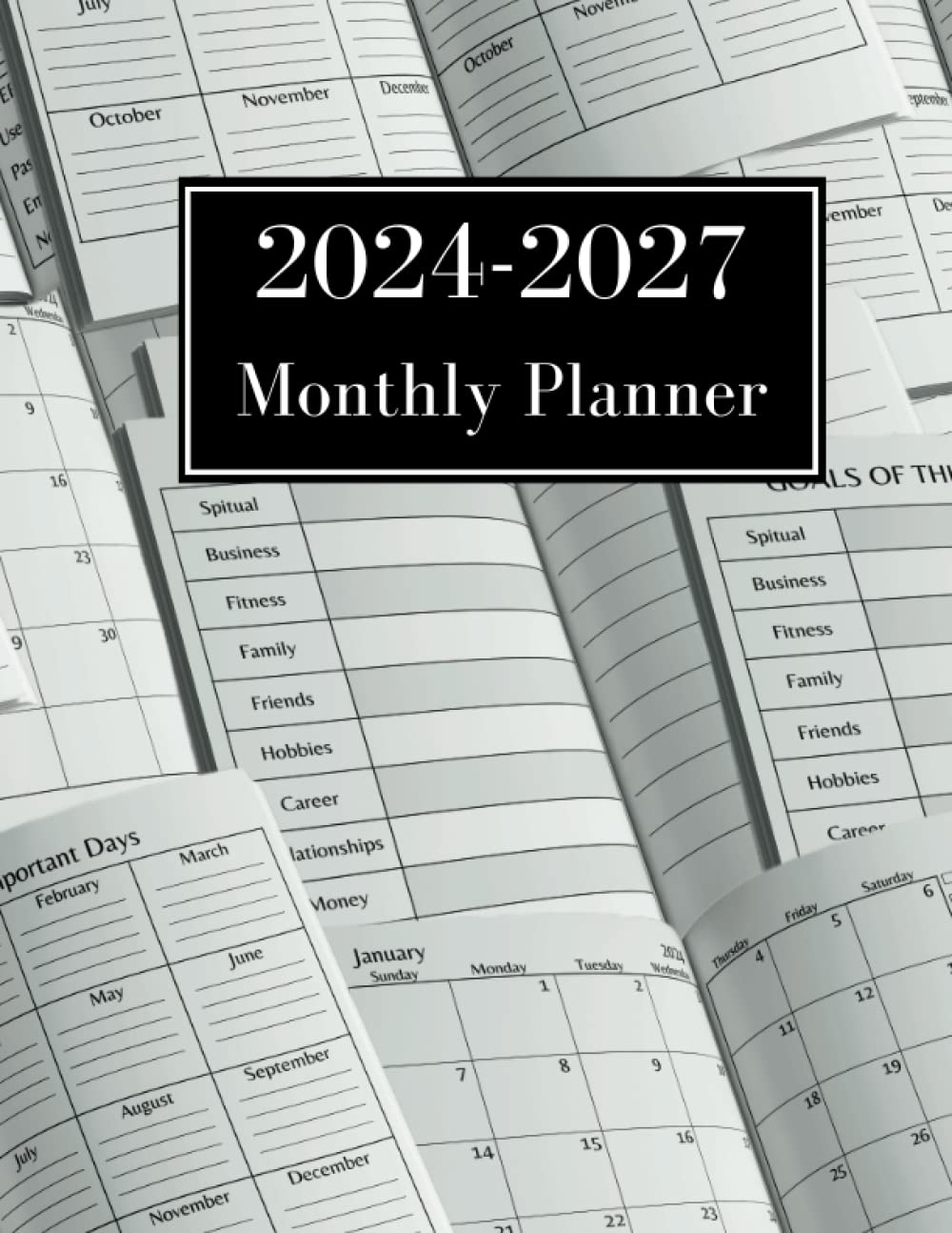 2024-2027 Monthly Planner 4 years: 48 Months Planner,January 2024 to December 2027, 4-Year Calendar & Monthly Planner- 8.5x11 inches