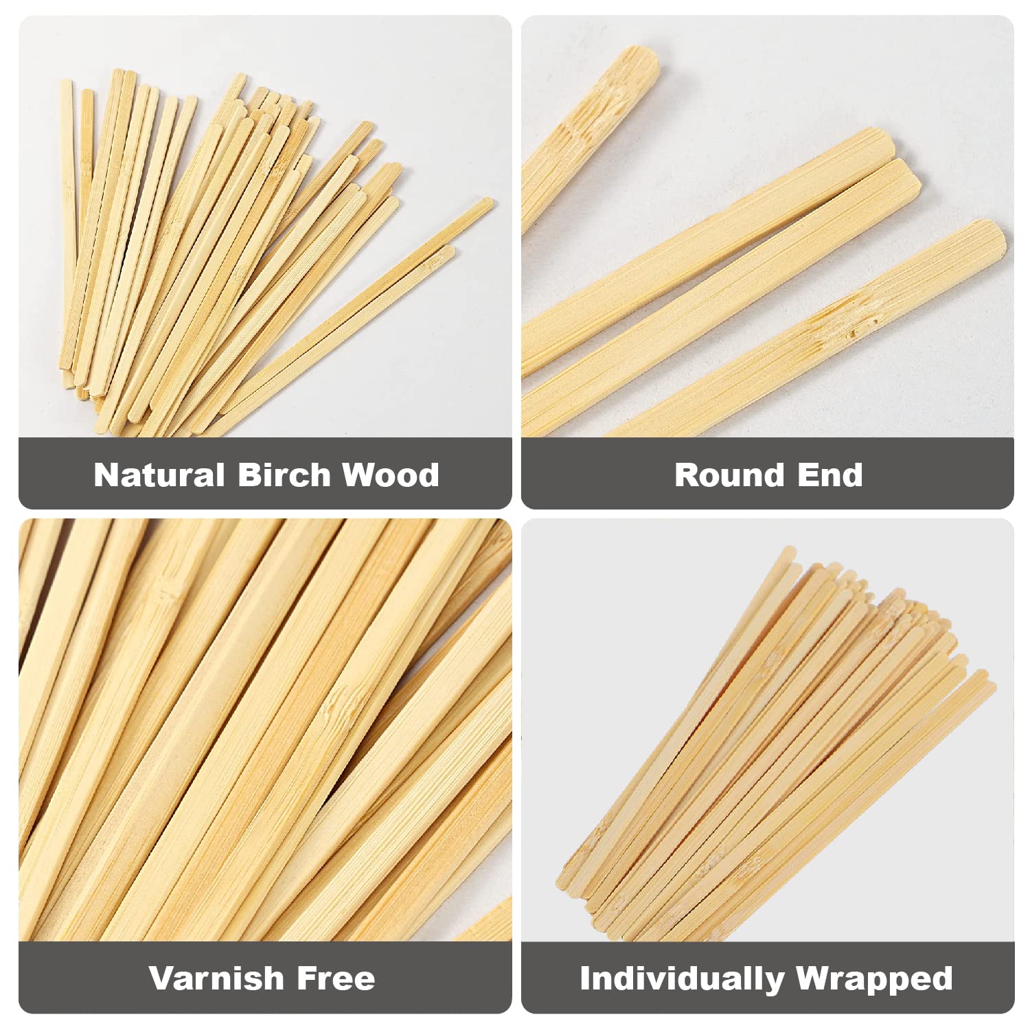 100pcs Wood Coffee Stirrer Sticks, 5.5 Inch Wooden Swizzle Stick Beverage Mixer, Eco Friendly Long Stirrer Stir Sticks for Mixing Cocktail Hot Chocolate Drinking Tea