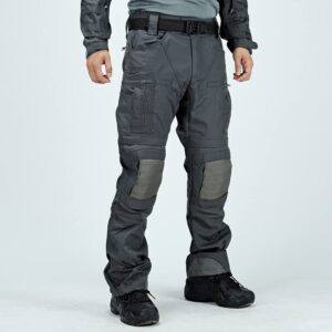 Tactical Pants Mens Wear Resistant Waterproof Military Combat Jogging Pants Men Multi Pocket Camo Cargo Trousers Gray M