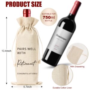 YUEYUQIU Retirement Gifts for Women Men, Retirement Gifts for Her Him Friends Colleague Teachers Boss Retirement Wine Bag Glass, Pairs Well with Retirement