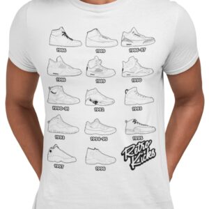 Jordan All White Retro Sneakers Image T Shirt to Match Jordans, Tee to Match Jordan 1 2 3 4 5 6 11 12 13 Gift for Jordan