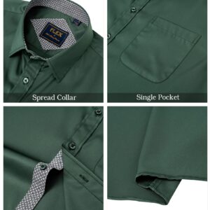 J.VER Men's Short Sleeve Dress Shirts with Pocket Casual Button Down Shirts Business Work Shirt Army Green XL