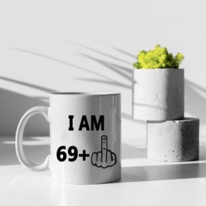 PEJAFAN 70th Birthday Gifts for Women Men Coffee Mugs - I Am 69 Plus One Gifts - 1953 Years Old Birthday Gifts for Dad, Mom, Husband, Wife, Grandma, Grandpa, Seventieth Birthday Gift (70th Birthday)