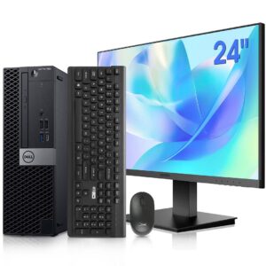 dell optiplex 7050 desktop computers pc and 24 inch koorui monitor bundle, i7-7700 3.6ghz, 32gb ram 1tb m.2 nvme ssd+2tb hdd, ax200 built-in wifi 6,bluetooth 5.2,hdmi,windows 10 pro (renewed)