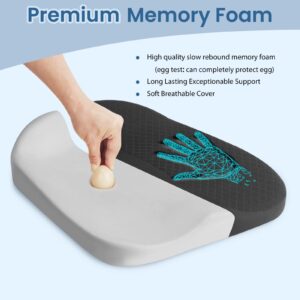 GSPSCN Ergonomic Memory Foam Seat Cushion, Driver Seat Cushion Pad to Improve Driving View,Non-Slip Sciatica & Back Coccyx Tailbone Pain Relief Pillow - Office Chairs,Car Seat,Wheelchair Cushion