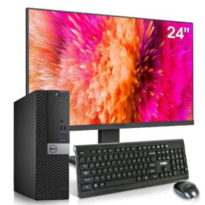 dell optiplex 5050 desktop computers pc and 24 inch koorui monitor bundle,i7-7700 3.6ghz,32gb ddr4 ram 512gb m.2 nvme ssd+2tb hdd, ax200 built-in wifi 6,bluetooth 5.2,hdmi,windows 10 pro (renewed)