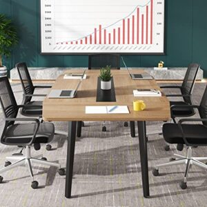 LITTLE TREE 6 FT Conference Room Table, 70.86L x 35.43W x 29.52H Inches Boat Shaped Meeting Seminar Boardroom Table