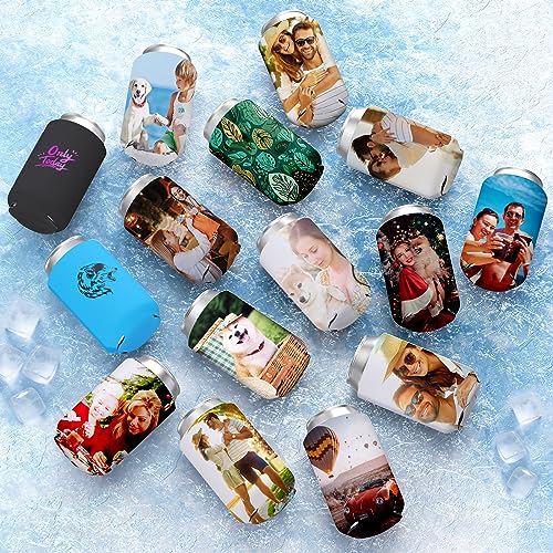 Custom Beer Can Coolers Sleeves Bulk Personalized Insulated Can Bottle Holder with Logo Image Text for Wedding Birthday Party Decorations 1-1000PCS