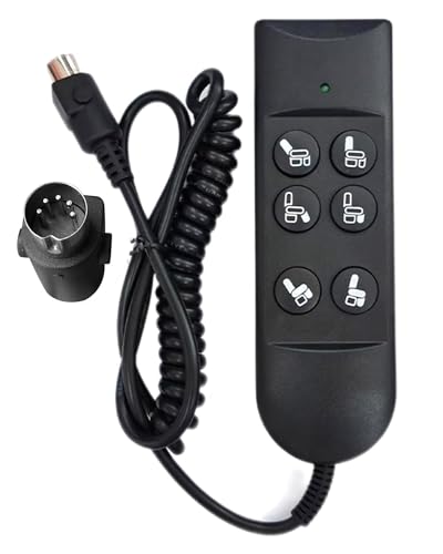 6 Button Power Lift Chair Remote Replacement with 5-Pin Plug Extension Cable, Home Recliner Hand Control Fit for Okin Golden Catnapper Dewert Limoss Power Lift Recliner Chair, (Not Fit for Lazyboy)