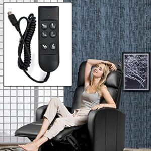 6 Button Power Lift Chair Remote Replacement with 5-Pin Plug Extension Cable, Home Recliner Hand Control Fit for Okin Golden Catnapper Dewert Limoss Power Lift Recliner Chair, (Not Fit for Lazyboy)