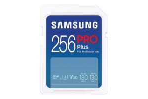 samsung pro plus full size 256gb sdxc memory card, up to 180 mb/s, full hd & 4k uhd, uhs-i, c10, u3, v30 for dslr, mirrorless cameras, pcs, mb-sd256s/am, 2023