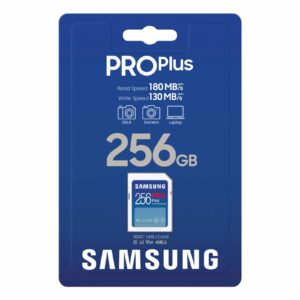 SAMSUNG PRO Plus Full Size 256GB SDXC Memory Card, Up to 180 MB/s, Full HD & 4K UHD, UHS-I, C10, U3, V30 for DSLR, Mirrorless Cameras, PCs, MB-SD256S/AM, 2023