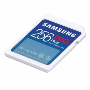 SAMSUNG PRO Plus Full Size 256GB SDXC Memory Card, Up to 180 MB/s, Full HD & 4K UHD, UHS-I, C10, U3, V30 for DSLR, Mirrorless Cameras, PCs, MB-SD256S/AM, 2023