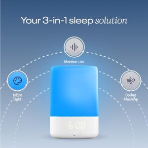 Nanit Sound and Light Smart Baby Night Light and Sound Machine | Audio Monitor | Cry Detection Alert Feature | OK to Wake Alarm Clock for Kids | Temp & Humidity Tracking | Rechargeable Battery | WiFi