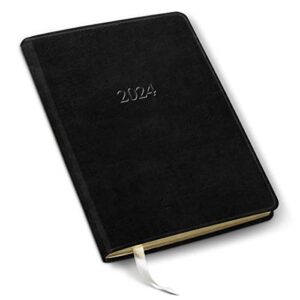 2024 gallery leather desk weekly planner - acadia black - 8x5.5"