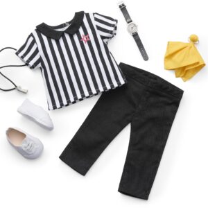 American Girl Truly Me 18-inch Doll Referee Outfit with Corded Whistle, Wristwatch, and Penalty Flag, For Ages 6+