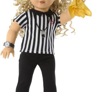 American Girl Truly Me 18-inch Doll Referee Outfit with Corded Whistle, Wristwatch, and Penalty Flag, For Ages 6+