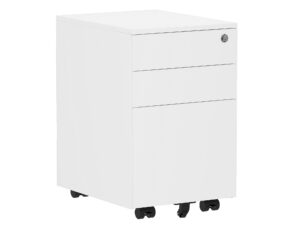 3 drawer file cabinet with lock, mobile rolling file cabinet, under desk file cabinet fully assembled except casters, metal small filing cabinet for home office