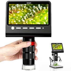 handheld microscope with 5" lcd screen, portable pocket digital microscopes for kids with camera, opqpq odm5 pro 1200x hdmi coin microscope for error coins, soldering microscope for electronics repair