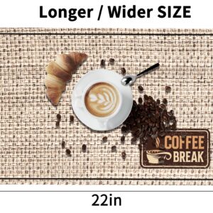 Herda Coffee Machine Mat, 22 * 14in Large Absorbent Coffee Bar Mat Quick Drying | No-Slip | Spill-Proof Coffee Bar Accessories for Espresso Machine Coffee Maker Coffee Pots on Kitchen Countertop