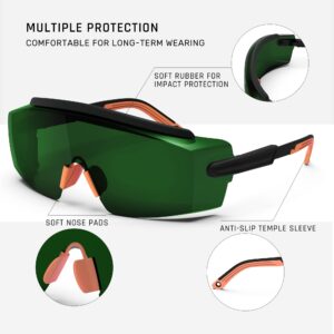 TOREGE Laser Safety Glasses, IPL 200nm-2000nm Laser Safety Goggles Eye Protection UV Protection For Laser Hair Removal Laser Welding, Fit Well Over Eyeglass with Adjustable Temples For Men Women