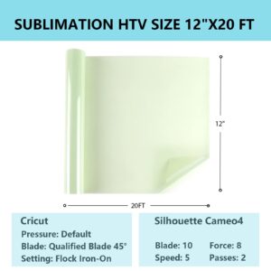 HTVRONT Sublimation Vinyl for Dark/Light Fabric - 12" X 20FT Sublimation HTV Glossy - Sublimation Blanks for Sublimation Shirts/Bag/Hat/Pillow