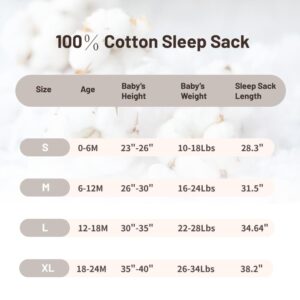 PRIMLECT Baby Sleep Sack 12-18 Months, Muslin Baby Wearable Blanket，2-Way Zipper Toddler Sleeping Sack, Light & Breathable Sleep Sacks 0.5 TOG