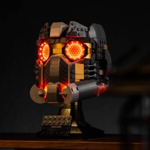 brickbling led light for lego star-lord's helmet set 76251(lights only), new 2023 lighting compatible with lego helmet- light up your model