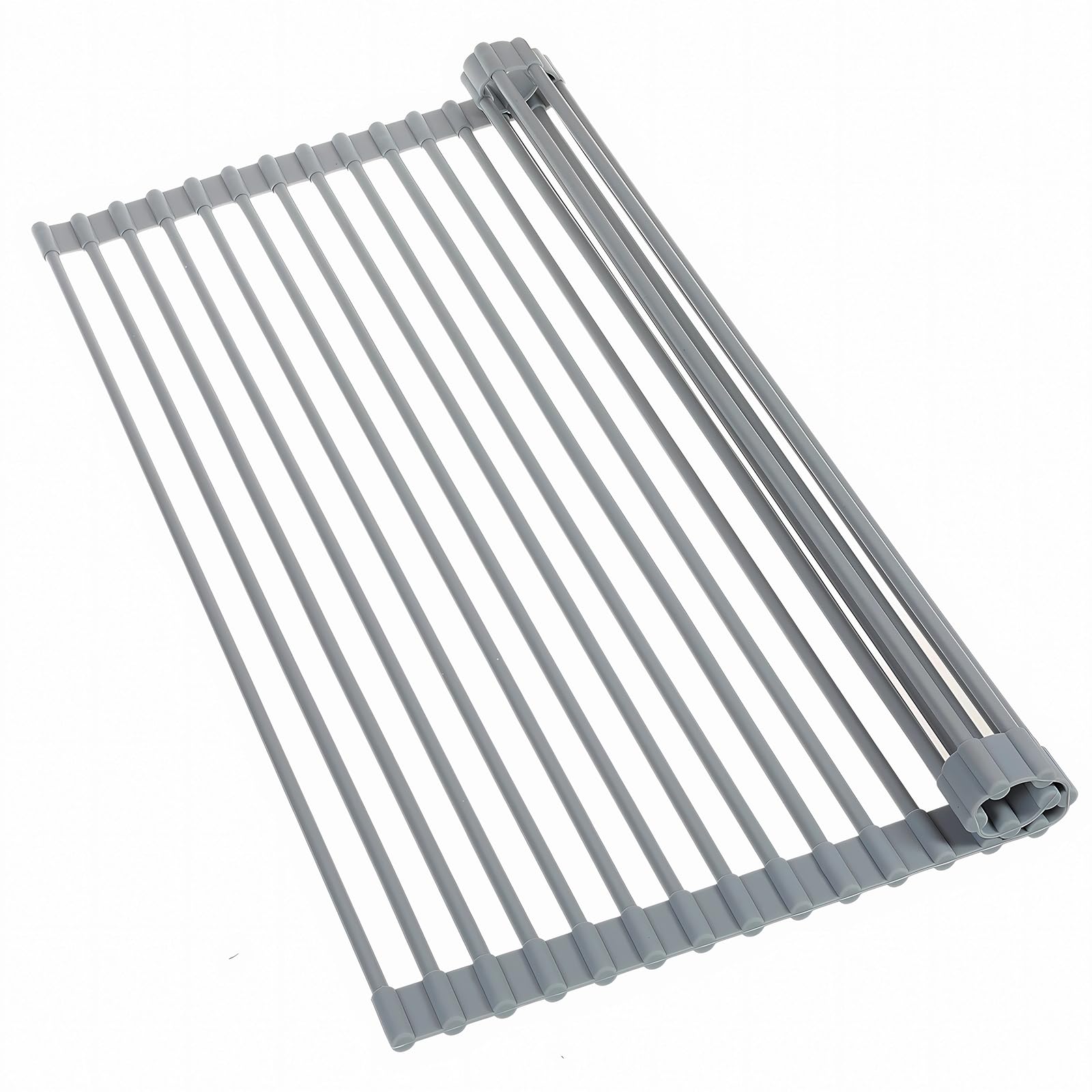 Josoft Over The Sink Dish Drying Rack, Roll up Sink Dish Drainer Rack Multipurpose Foldable Kitchen Stainless Steel Dish Rack Sink Drying Rack 20.6"x14.0"……