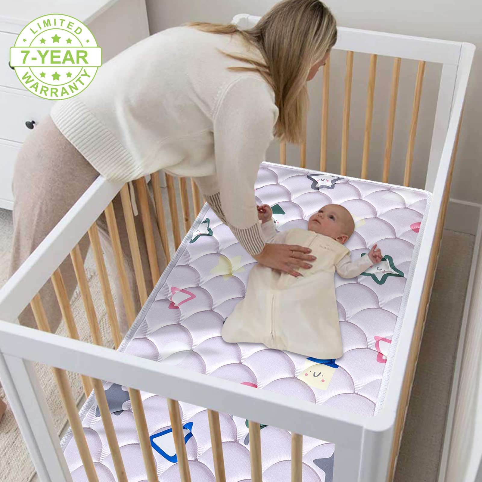 Tiankehan Premium Foam Crib & Toddler Mattress – Breathable, Non-Toxic, 100% Soft, Firm & Hypoallergenic – Fits Standard Full-Size Crib and Toddler Beds