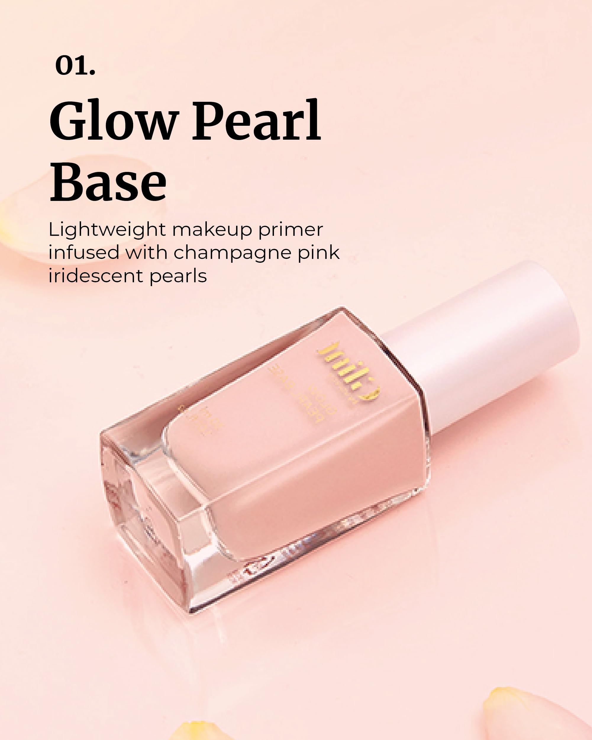 GLINT Glow Pearl Base (30 ml/1.01 fl oz) Moisturizing Foundation Primer with a Radiant Champagne Pink Glow for a Natural, Luminous Complexion | Korean Skincare