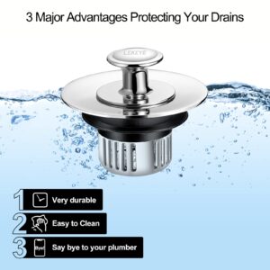 LEKEYE Shower Drain Hair Catcher | Bathroom Drain Stopper | Drain Plug with Filter Hair Catcher