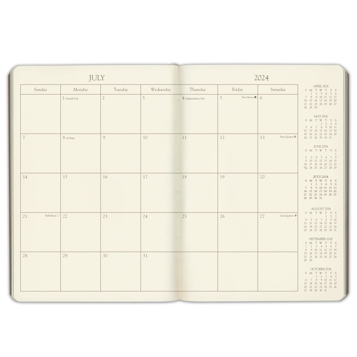 2024 Gallery Leather Desk Monthly Planner - Acadia Pool - 8x5.5"