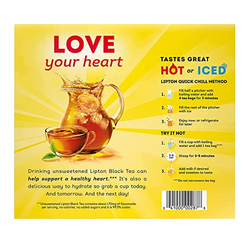 Lipton Tea Bags For A Naturally Smooth Taste Black Tea Can Help Support a Healthy Heart and Silicon Snail Shape Tea Bag Holder plus a card (Black Tea)