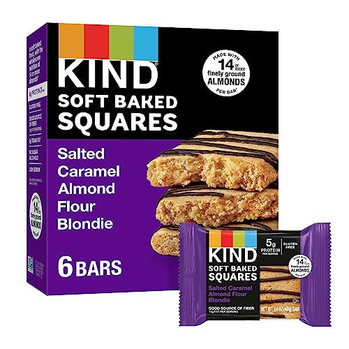 KIND Soft Baked Squares, Salted Caramel Almond Flour Blondie, 6 count