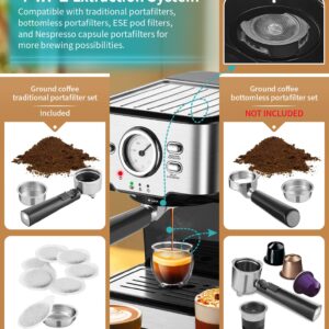 Gevi Espresso Machine, Espresso Maker with Milk Frother Steam Wand, Compact Espresso Super Automatic Espresso Machines for home Cappuccino, Latte, GECME403L-U