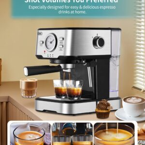 Gevi Espresso Machine, Espresso Maker with Milk Frother Steam Wand, Compact Espresso Super Automatic Espresso Machines for home Cappuccino, Latte, GECME403L-U