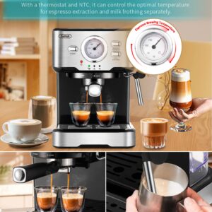 Gevi Espresso Machine, Espresso Maker with Milk Frother Steam Wand, Compact Espresso Super Automatic Espresso Machines for home Cappuccino, Latte, GECME403L-U