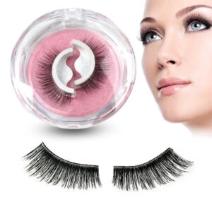 reusable self adhesive eyelashes, eyelashes fluffy natural look no glue needed, false lashes natural look and waterproof,reusable false lashes easy put on,false eyelashes gift for women girls