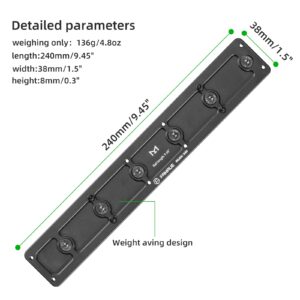 FANAUE MLok Arca Rail Tripod Mount Adapter Compatiable Arca-Swiss/RRS Dovetail Tripod Ballhead Quick Release Plate (MLOK-240)