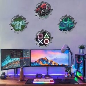 IARTTOP Gamer Wall Decal 3D Gaming Wall Sticker Video Sign Gamer Wall Decals for Boys Room Bedroom Playroom Decoration