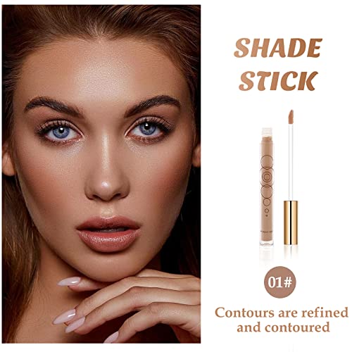 Boobeen Cream Contour Stick Liquid Bronzer and Highlighter Face Makeup, Highlighting&Contouring Pen Creamy Concealer Highlight Stick, Easy to Create a Natural Matte Finishing, Available in 3 Types