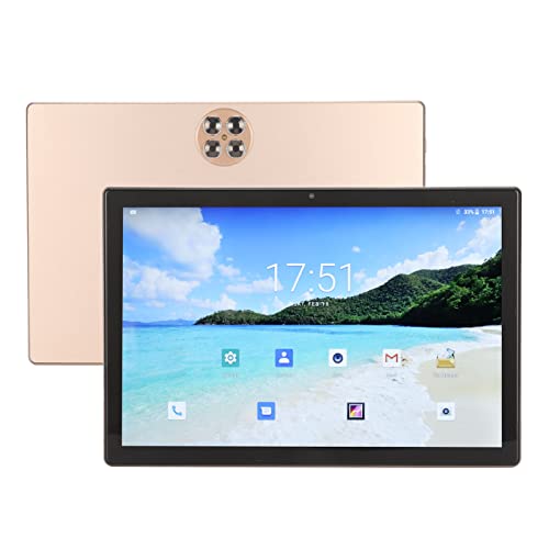 Tablet 10.1 inch Android 12 Tablet, 8GB RAM and 256GB ROM, Octa Core CPU, 5G WiFi, Support 4G Communication Network, Dual 16MP and 8MP Camera, Gold