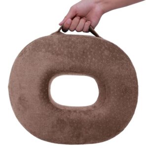 seat cushion memory foam cushion - donut cushion for relief of haemorrhoids and piles, coccyx pain, suitable for wheelchair, car seat, office or outdoor（coffee color） (coffee)