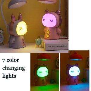 Cartoon Led Desk Lamp Learning Folding Rechargeable Eye Protection Student Children Fun Cute Reading Night Light Bedside Gradient