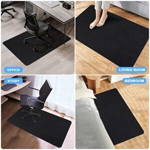 JOENIE Office Chair Mat for Hardwood & Tile Floor, 47"x35" Computer Desk Chair Floor Mat, Easy Glide Low-Pile Rug, Large Anti-Slip Multi-Purpose Floor Protector for Work, Home, Gaming (Black)