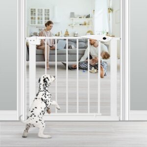 Baby Gate for Stairs, 29.9" High Safety Pet Gates for Dogs, Fits Between 25.5" and 28.3", Easy Walk Safety Gates for Baby, Easy Install Pressure/Hardware Mounted Dog Gates for House Indoor