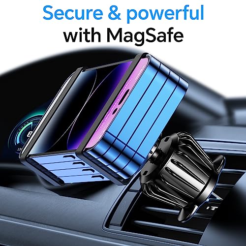 for iPhone Magsafe car Mount【20 Strong Magnets】Magnetic Phone Holder for Car Dashboard【360° Rotation】Hands Free Car Phone Holder Mount Dash Fit iPhone 15 14 13 12 Pro Max Plus MagSafe Car Accessories