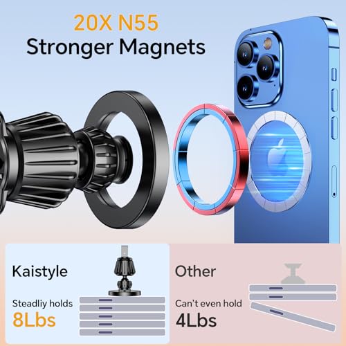 for iPhone Magsafe car Mount【20 Strong Magnets】Magnetic Phone Holder for Car Dashboard【360° Rotation】Hands Free Car Phone Holder Mount Dash Fit iPhone 15 14 13 12 Pro Max Plus MagSafe Car Accessories